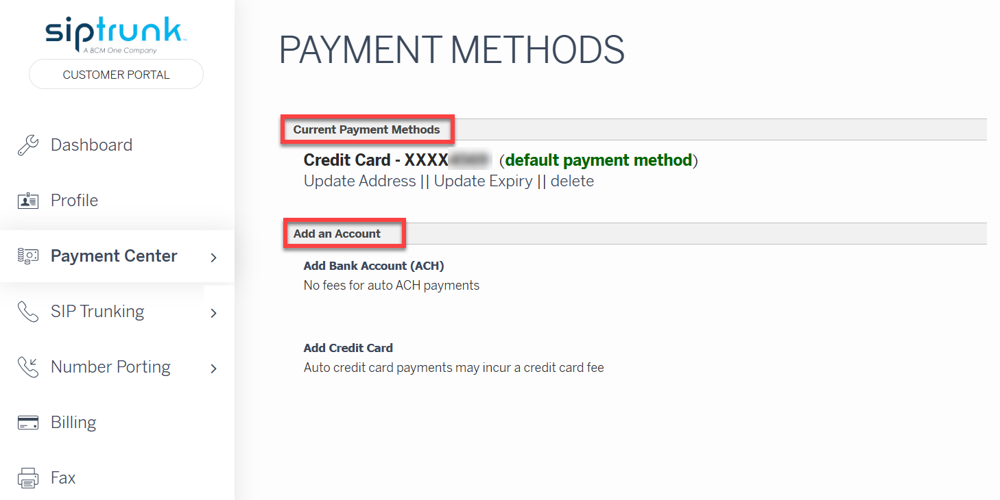 How to Add/Edit a Payment Method – SIPTRUNK